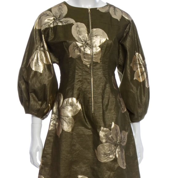 SUNO | Dresses | Suno Virgin Woolblend Mini Dress Green And Gold ...